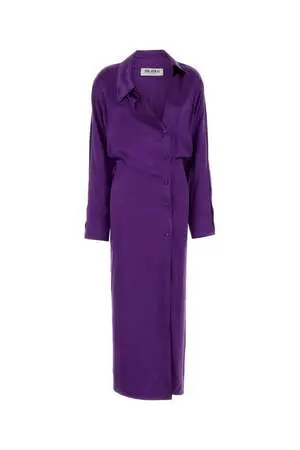 Attico Satin Shirt Dress - Purple