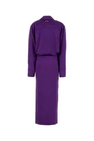 Attico Satin Shirt Dress - Purple