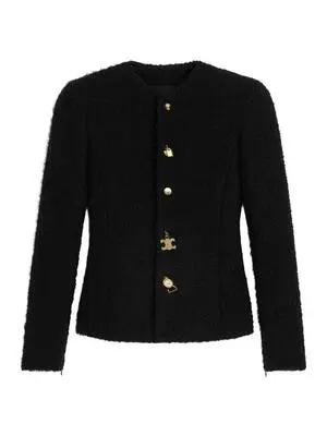 Celine Natté Cashmere And Wool Jacket - Black