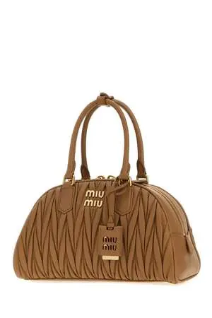 Miu Miu Camel Nappa Leather Arcadie Handbag