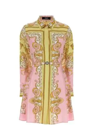 Versace Printed Twill Shirt Dress - Multicolor