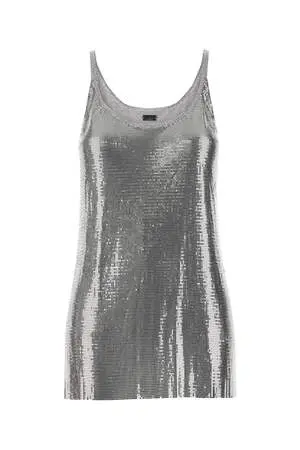 Rabanne Metal Knit Top - Silver