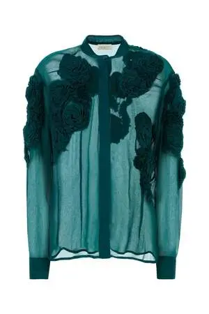 Dries Van Noten Crepe Chowsa Shirt - Green