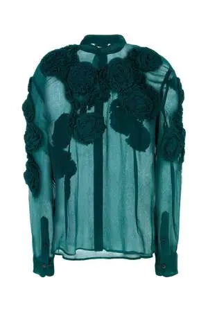 Dries Van Noten Crepe Chowsa Shirt - Green