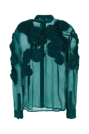 Dries Van Noten Crepe Blouse - Green