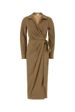 Max Mara MAX MARA Stretch Poplin Beta Dress Brown