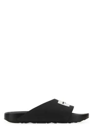 Givenchy Rubber Label Slippers - Black