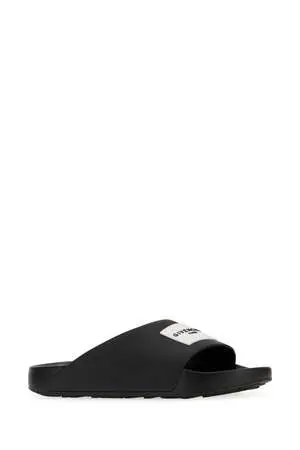 Givenchy Rubber Label Slippers - Black