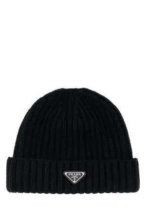Prada Wool Beanie Hat - Black
