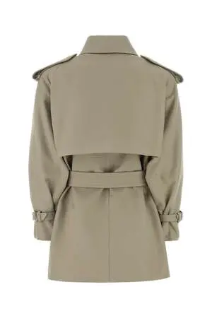Max Mara Dove Grey Cotton Cacio Trench Coat - Gray