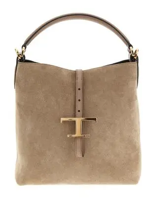 TOD'S T Timeless' Mini Bucket Bag - Cream