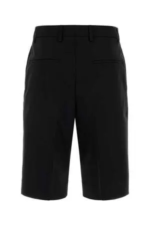 Dries Van Noten Stretch Gabardine Pilar Bermuda Shorts - Black