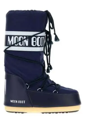 Moon Boot Navy Nylon And Synthetic Leather Icon Boots - Blue