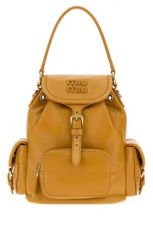 Miu Miu Mustard Leather Backpack - Yellow