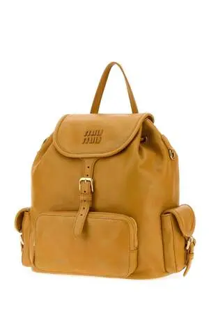 Miu Miu Mustard Nappa Leather Backpack
