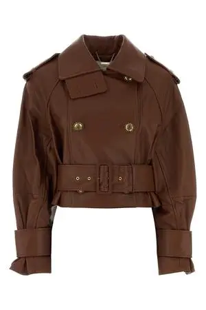 Zimmermann Leather Hypnotic Trench Coat - Brown