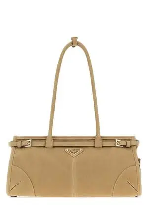 Prada Beige Nabuk Bonnie Shoulder Bag - Brown