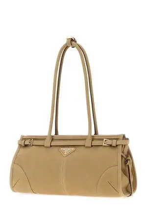 Prada Beige Nabuk Bonnie Shoulder Bag - Brown