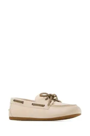 Miu Miu Ivory Canvas Loafers - White