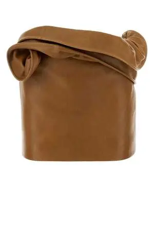 Magda Butrym Camel Leather Mini Skirt