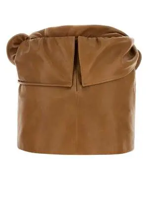 Magda Butrym Camel Leather Mini Skirt