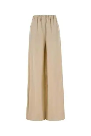 Max Mara Linen Blend Wide-leg Pant - Brown