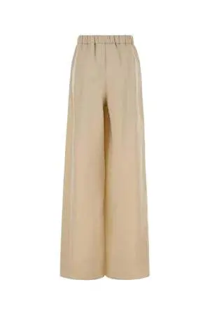 Max Mara Linen Blend Wide-leg Pant - Brown
