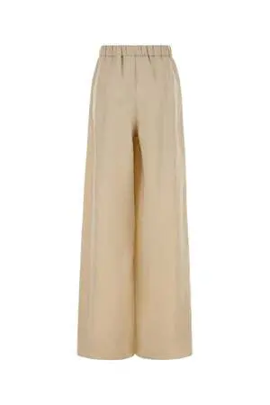 Max Mara Linen Blend Wide-leg Pants - Brown