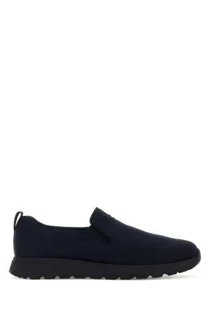 Prada Dark Jersey Slip Ons - Blue