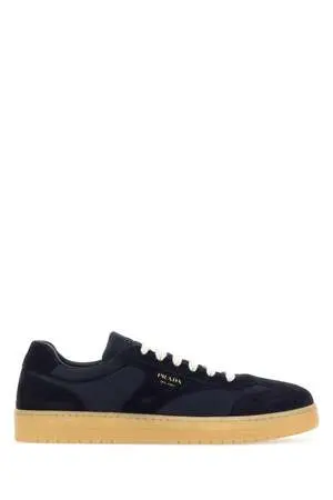 Prada Midnight Suede E Re-nylon Sneakers - Blue