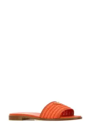 Prada Raffia Slippers