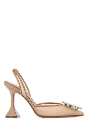 Amina Muaddi Mesh Begum Pumps - Brown