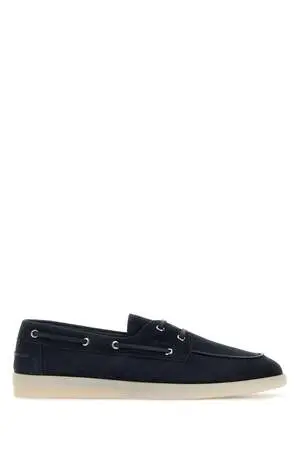 Prada Navy Suede Loafers - Blue