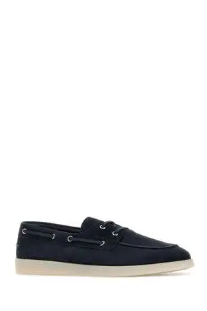 Prada Navy Suede Loafers