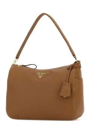 Prada Camel Leather Medium Shoulder Bag