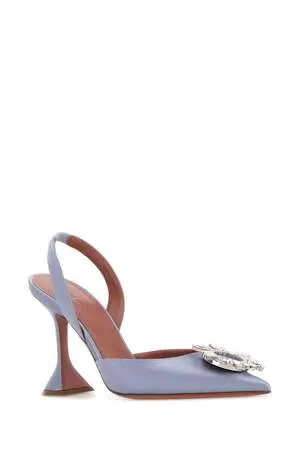 Amina Muaddi Satin Begum Pumps - Blue