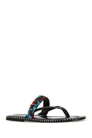 Dries Van Noten Leather Thong Slippers - Brown