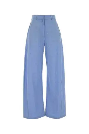 Giuseppe Di Morabito Powder Light- Poplin Wide-leg Pant - Blue