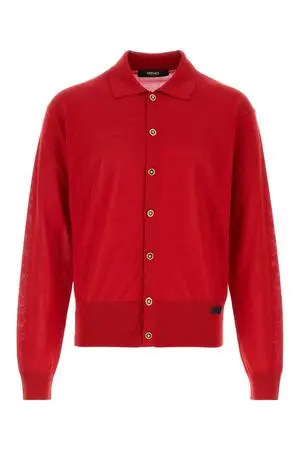 Versace Silk Blend Cardigan - Red