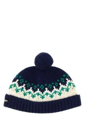Miu Miu Embroidered Wool Beanie Hat - Multicolor