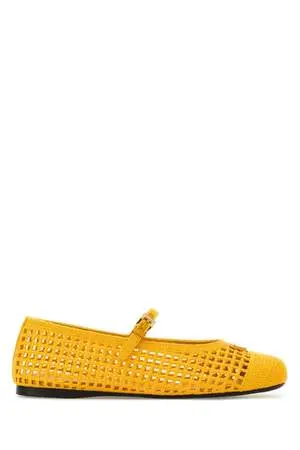 Prada Crochet Ballerinas - Yellow