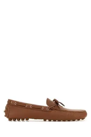 Prada Caramel Leather Loafers - Brown
