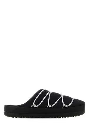 Moon Boot Fabric Slippers - Black