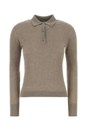 Max Mara Max Mara Women Dove Grey Cashmere Blend Gitano Polo Shirt Gray