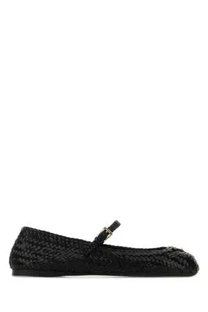 Prada Leather Ballerinas - Black