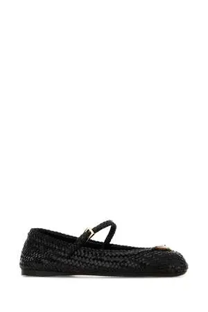 Prada Leather Ballerinas - Black