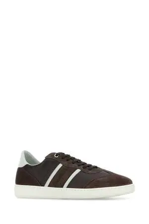 FERRAGAMO Suede And Leather Achille Sneakers - Brown