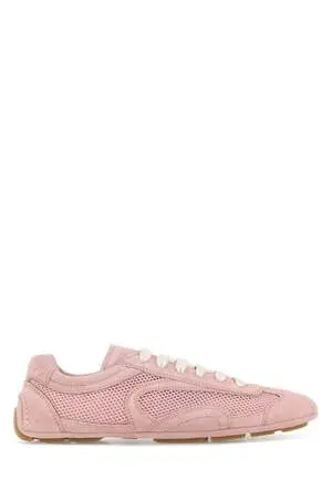 Prada Suede And Mesh Montecarlo Sneakers - Pink