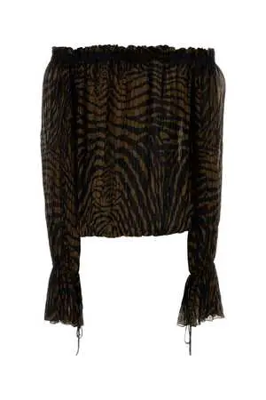 Blumarine Printed Chiffon Top - Multicolor