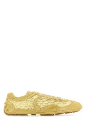 Prada Suede And Mesh Montecarlo Sneakers - Yellow